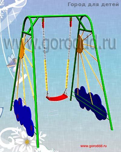 Купить детские качели на цепях со спинкой «Облака» в Москве
